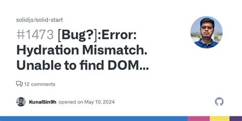 Bug Error Hydration Mismatch Unable To Find DOM Nodes For