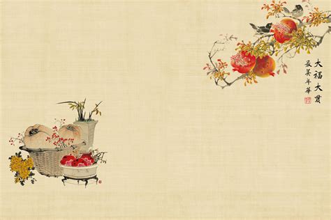 传统工笔画花朵鸟PSD素材 爱图网