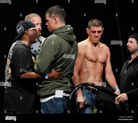 Ufc Fighters Nick Diaz Right And His Brother Nate Diaz Go Away To A