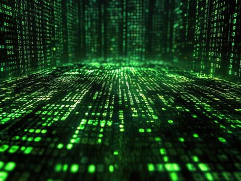 futuristic digital matrix background with binary code streaming