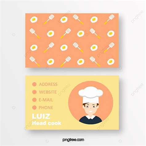 크리 에이 티브 귀여운 요리사 명함 템플릿 Psd 다운로드 디자인 자료 다운로드 Graphic Design Business