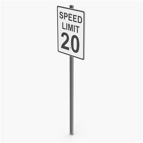 3d model road sign speed limit 20 turbosquid 2045592
