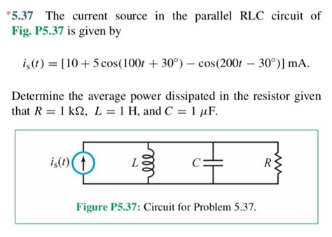 Solved The Current Source In The Parallel RLC Circuit Chegg