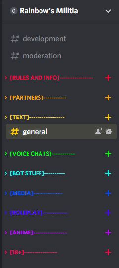 The Ability To Give A COLOR CODE To CATEGORIES Discord