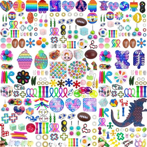 스트레스 방지 장난감 세트 랜덤 탑 피젯 완구 팩 마블 릴리프 선물 성인 소녀용 어린이 감각 스트레스 해소 피젯