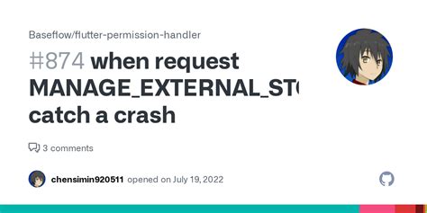 When Request Manageexternalstorage，catch A Crash · Issue 874 · Baseflowflutter Permission