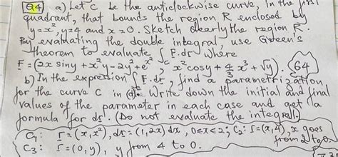 solved q4 a let c be the anticlockwise curve in the fors
