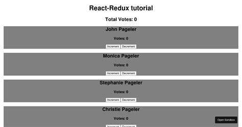 React Redux Tutorial Codesandbox
