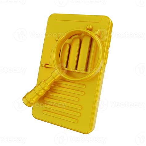 3d Illustration Golden Mobile Data Analysis 18245050 Png