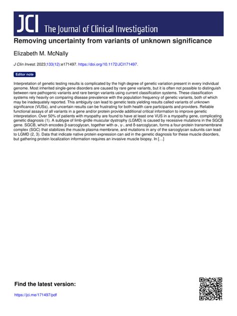 elizabeth m mcnally sgcb coding variant pdf genetics clinical