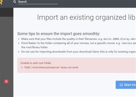 Radarr Error Adding Network Folder Rpiracy