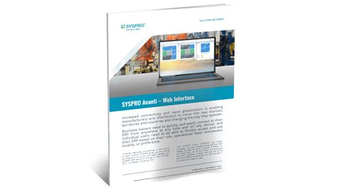 Erp Web Interface Factsheet Syspro Erp Software Syspro Avanti