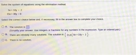 Solved Solve The Following System Of Equations X 2y 6