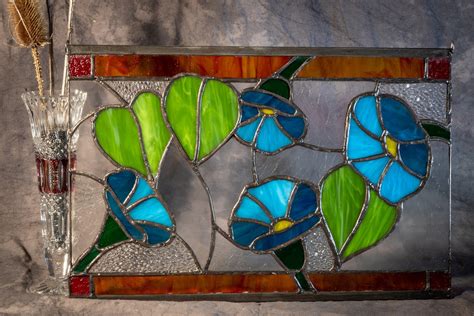 Stained Glass Morning Glory Window Panel Series 4 In The Morning
