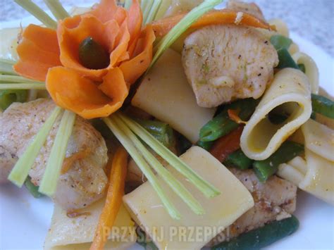 Makaron Z Fasolką Szparagową I Kurczakiem Przepis Przyslijprzepis Pl
