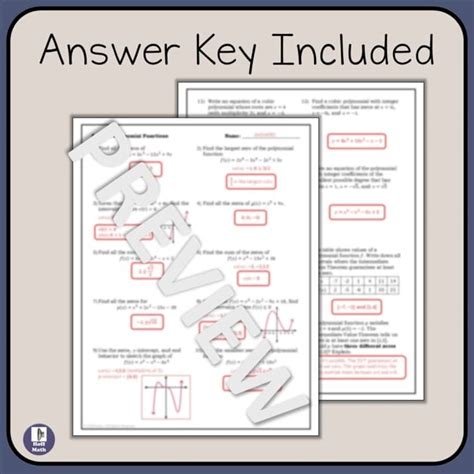 Zeros Of Polynomial Functions Worksheet Intermediate Value Theorem