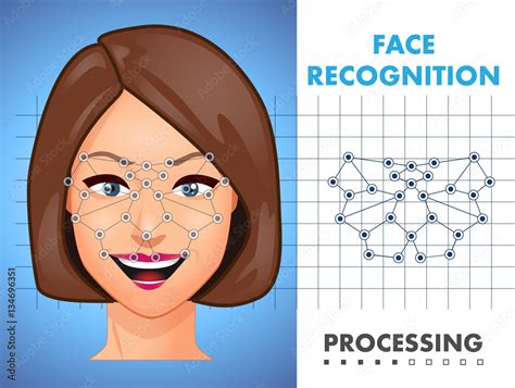 Face Recognition Biometric Security System Concept Stock Vector