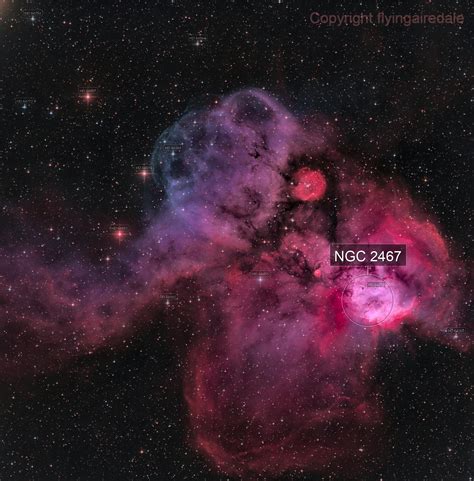 The Skull And Crossbones Nebula Ngc 2467 Haffner 18 And 19