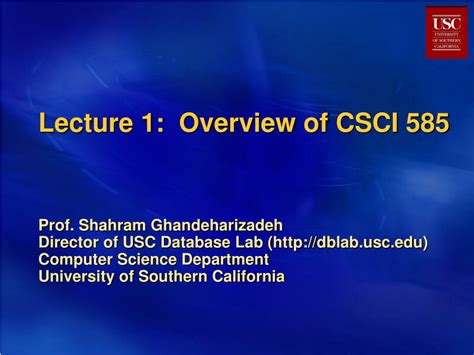 Ppt Lecture 1 Overview Of Csci 585 Powerpoint Presentation Free
