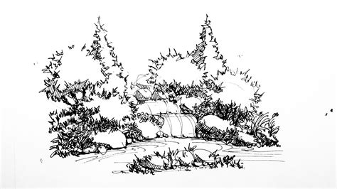 Как рисовать пейзаж ландшафтный скетчинг перо и тушь Кичигин эдуард Youtube