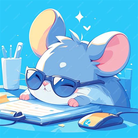 Premium Vector A Clever Mouse Accountant Cartoon Style