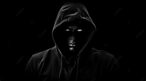 빛나는 눈을 가진 검은 후드티를 입은 사람 블랙아웃된 Fb 프로필 사진 프로필 검은색 배경 일러스트 및 사진 무료 다운로드 Pngtree