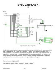 SYSC 2310 LAB 4 Docx SYSC 2310 LAB 4 L2E Ex1 Figure 1 4 Bit ALU