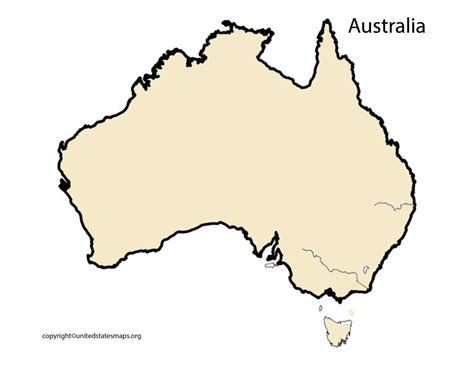 Blank Australia Map Blank Outline Map Of Australia