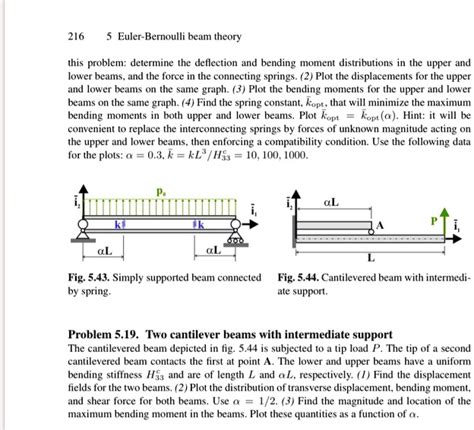 Solved 216 5 Euler Bernoulli Beam Theory This Problem Determine The