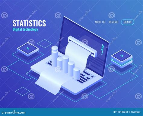 statistic and analysis concept data processing result economic report