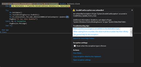 Solved VB Net Tableadapter Used To Update Insert And Delete Results