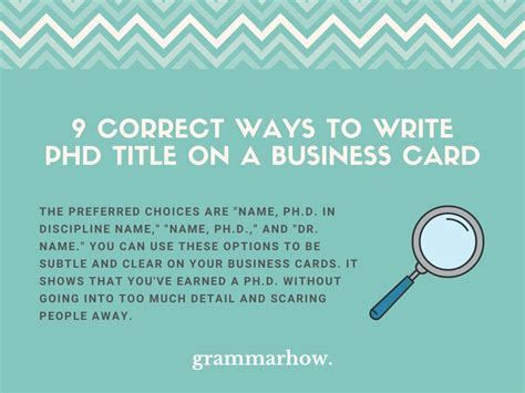 Correct Ways To Write PhD Title On A Business Card TrendRadars