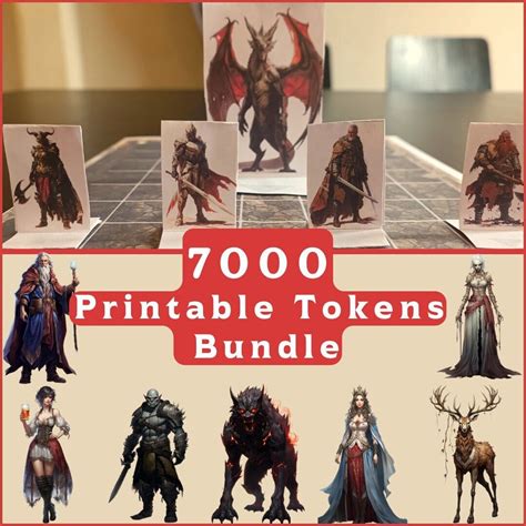 7000 Dnd Printable Tokens Dnd Mini Foldable Token Dnd Card Monster