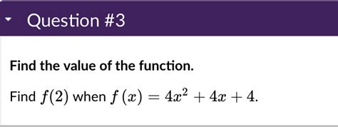 solved find the value of the function find f 2 when