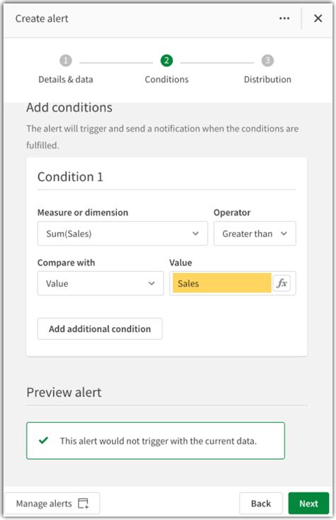 Qlik Cloud Analytics Alerts Condition Is Evaluated Differently If A
