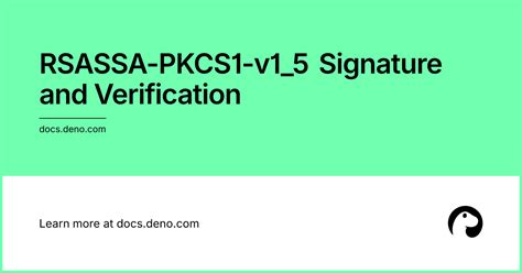 rsassa pkcs1 v1 5 signature and verification
