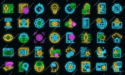 premium vector testing software icons set outline set of testing