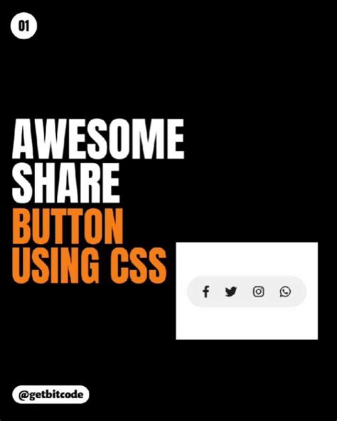 Getbitcode Ai Resources Awesome Share Button Using Html And Css Html Javascript Css Dont