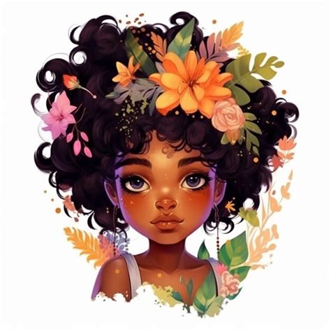Premium Ai Image A Girl With Flowers In Her Hair And A Flower Crown