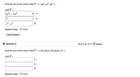 Solved Find The Curl Of The Vector Field Vec F