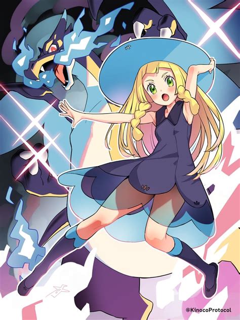 Lillie Charizard And Mega Charizard X Pokemon And More Drawn By Kinocopro Danbooru