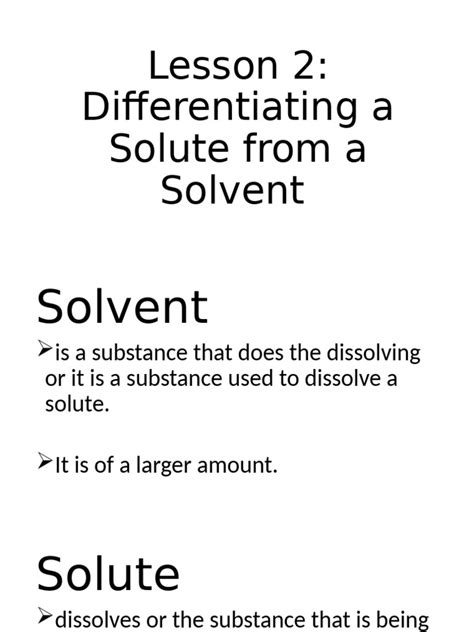 Solute And Solvent Science 6 Ppt Pdf