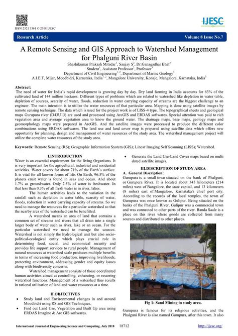 A Remote Sensing And Gis Approach To Watershed Management For Docslib