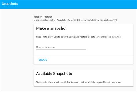 Snapshot Error Home Assistant Os Home Assistant Community