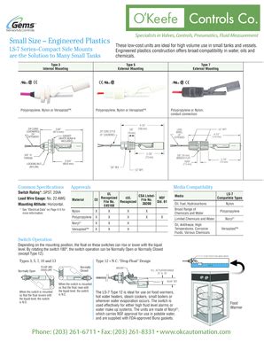Fillable Online Gems LS Series Side Mount Level Switches Fluid Control Fax Email Print