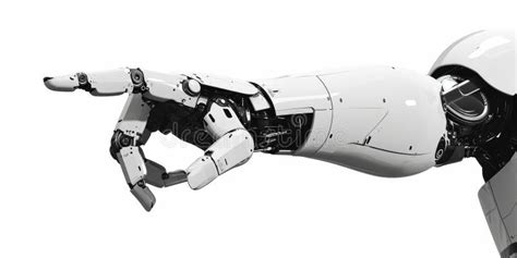 Futuristic Robot Hand With A Pointed Index Finger Suggesting Navigation Or Guidance On A White