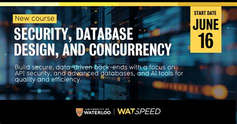 Security Database Design And Concurrency Watspeed University Of Waterloo