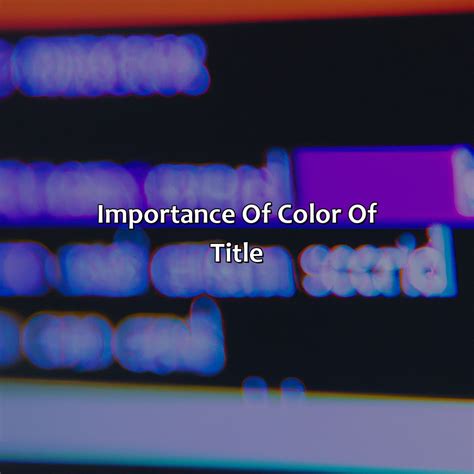 What Is Color Of Title Colorscombo Com