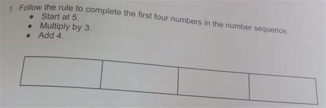 solved start at 5 1 follow the rule to complete the first four