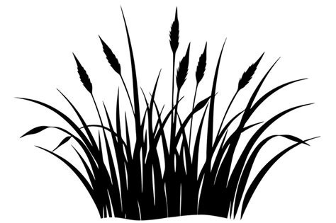 Grass Silhouette Illustration Nature Inspired Design Premium Ai